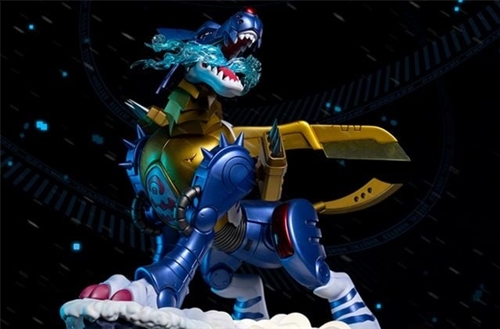 Bandai - Yamato Matt Ishida & Metal Garurumon with LED – Digimon Official Resin Statue